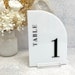 Acrylic Half Arch Table Number - Bodoni - Etsy