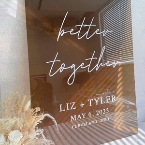 Better Together Welcome Sign Wedding Welcome Sign Acrylic Welcome Sign ...
