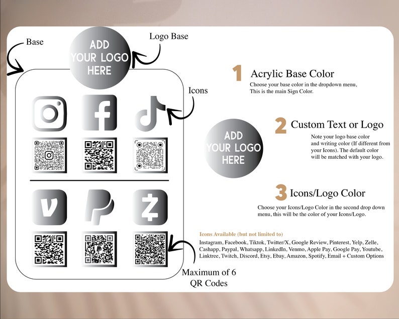 Realtor Social Media Sign - QR Codes With Logo - Etsy