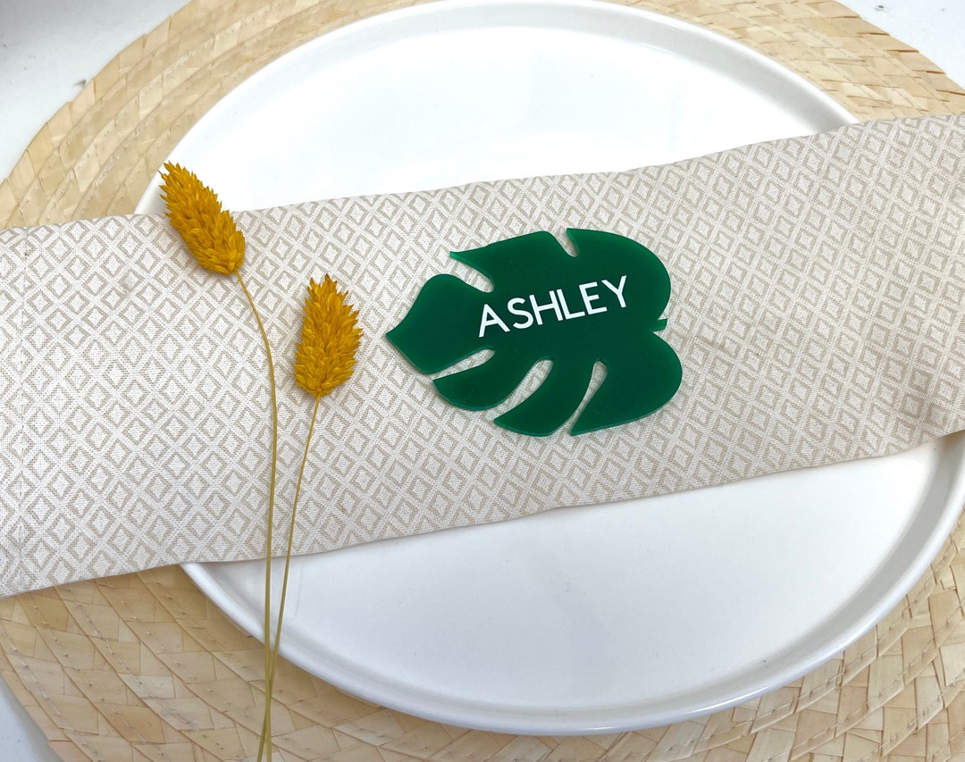 Monstera Leaf Name Place/tag - Etsy