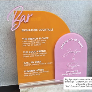 Double Arch Bar Menu 3D Bar Writing Wedding Decor - Etsy Australia
