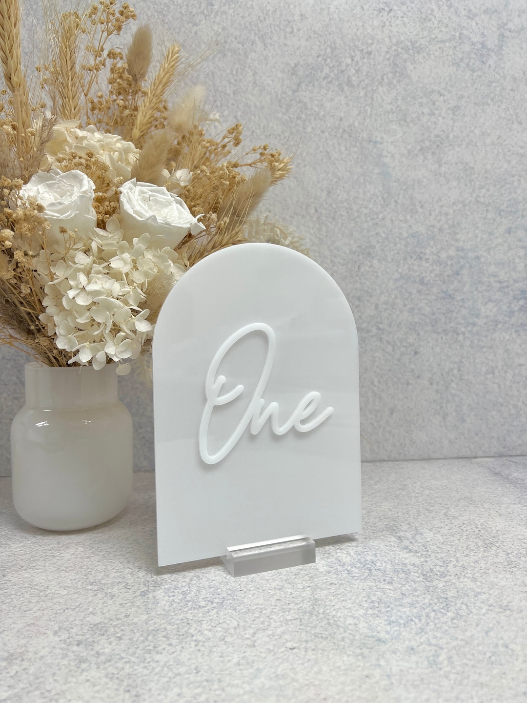 Acrylic Arch Number Acrylic Table Number - With 3D Writing Acrylic ...