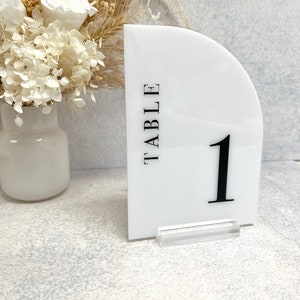Acrylic Half Arch Table Number - Bodoni - Etsy