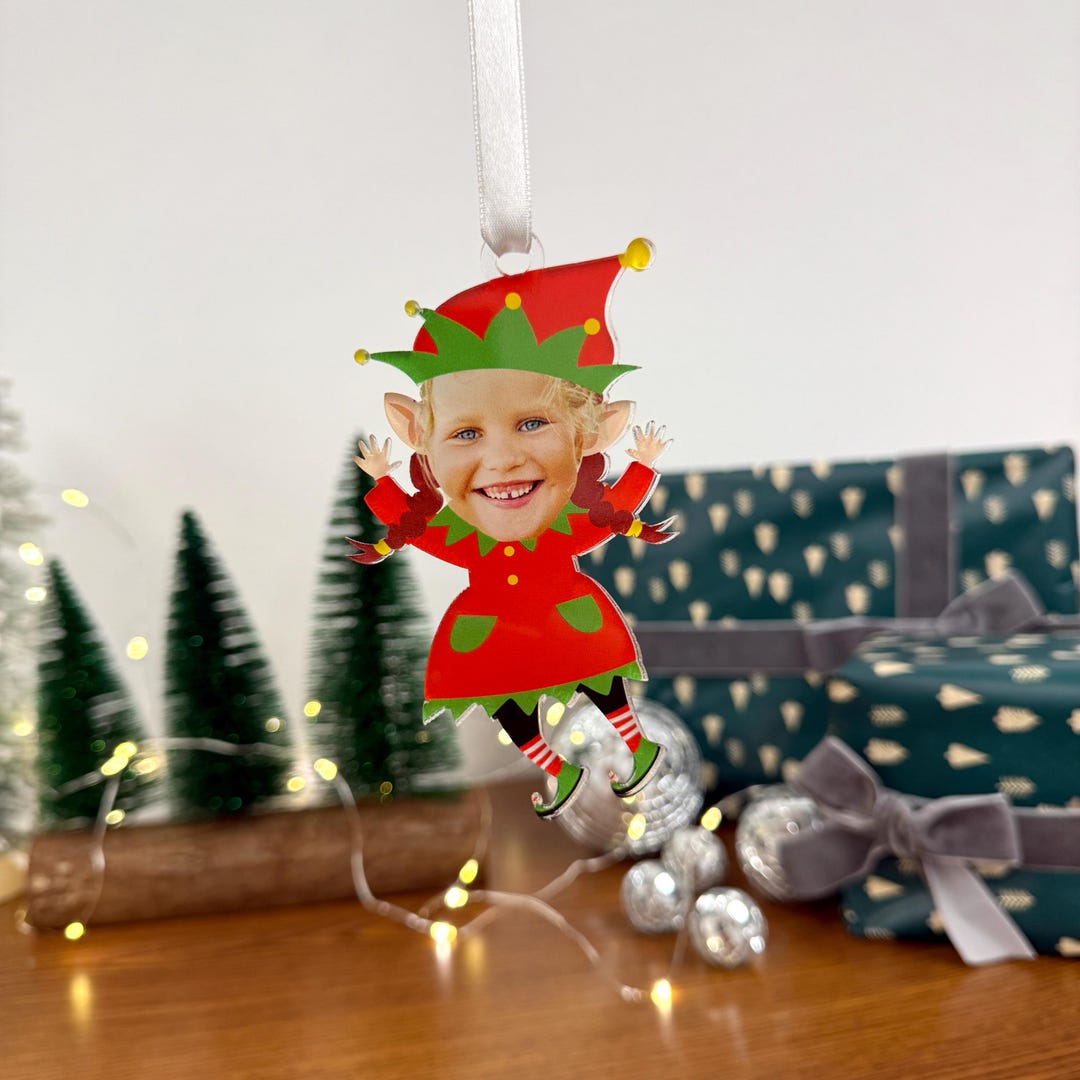 Custom Photo Elf Acrylic Ornament - Turn Your Photo Into Santa's Cutest ...
