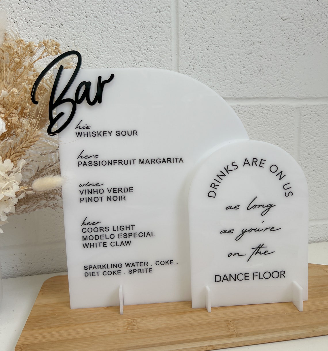 Double Arch Bar Menu 3D Bar Writing - Etsy Australia