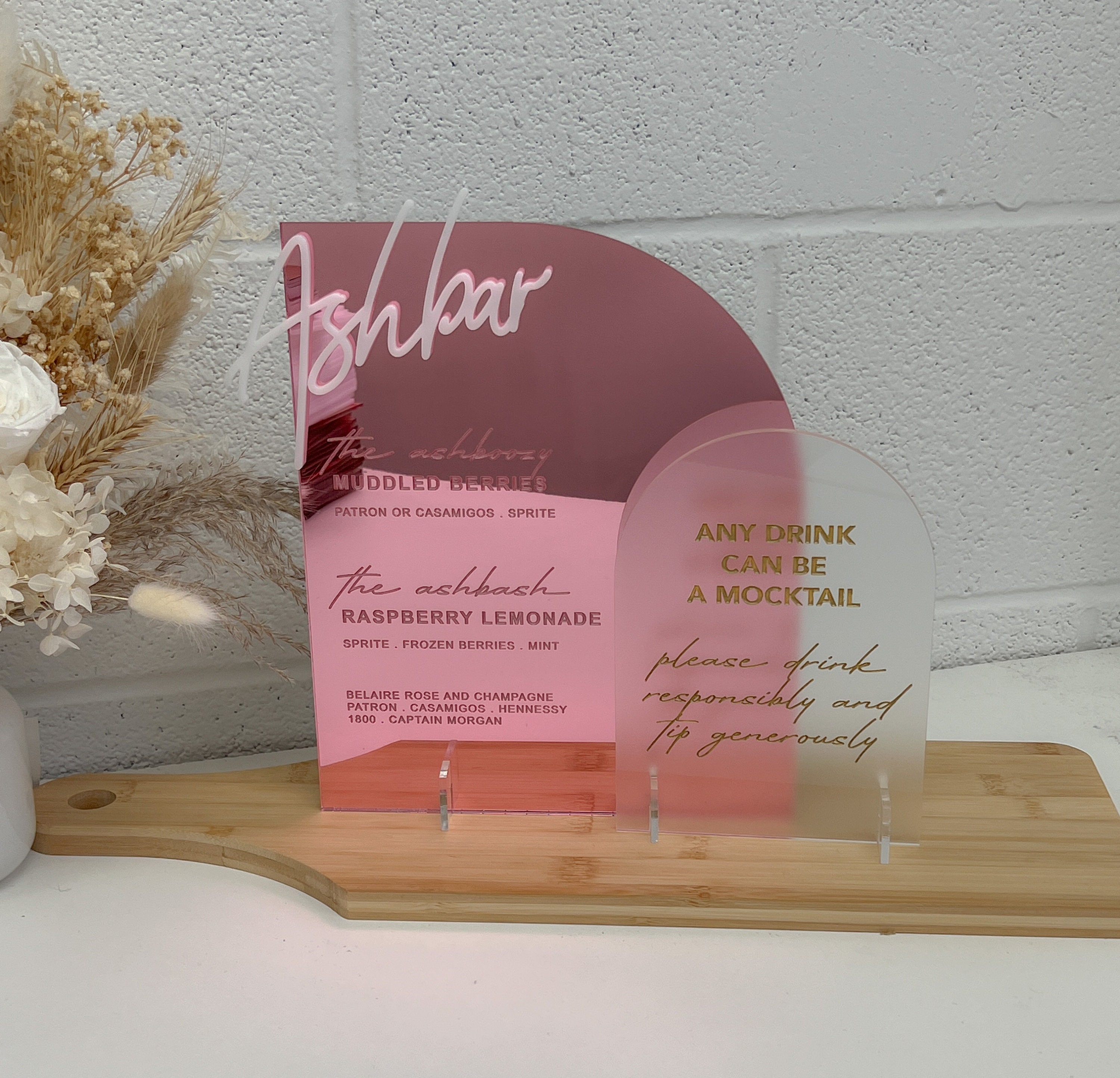 Double Arch Bar Menu 3D Bar Writing - Etsy Australia