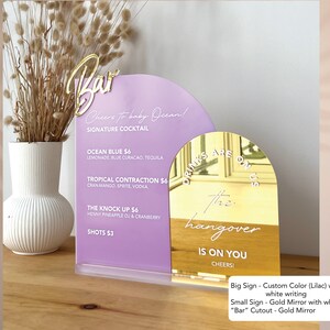 Double Arch Bar Menu 3D Bar Writing Wedding Decor - Etsy Australia