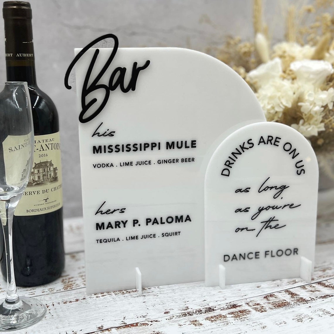 Double Arch Bar Menu 3D Bar Writing - Etsy Australia