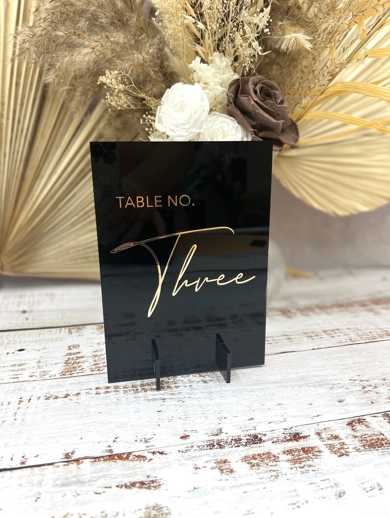 Acrylic Table Number Script Font Wedding Decor Wedding - Etsy