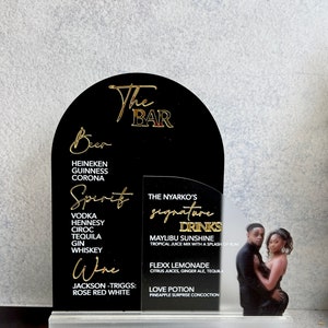 Double Arch Bar Menu With Custom Photo Cutout - Etsy