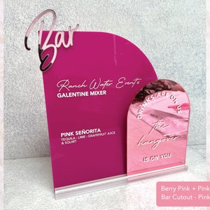 Double Arch Bar Menu 3D Bar Writing Wedding Decor - Etsy Australia