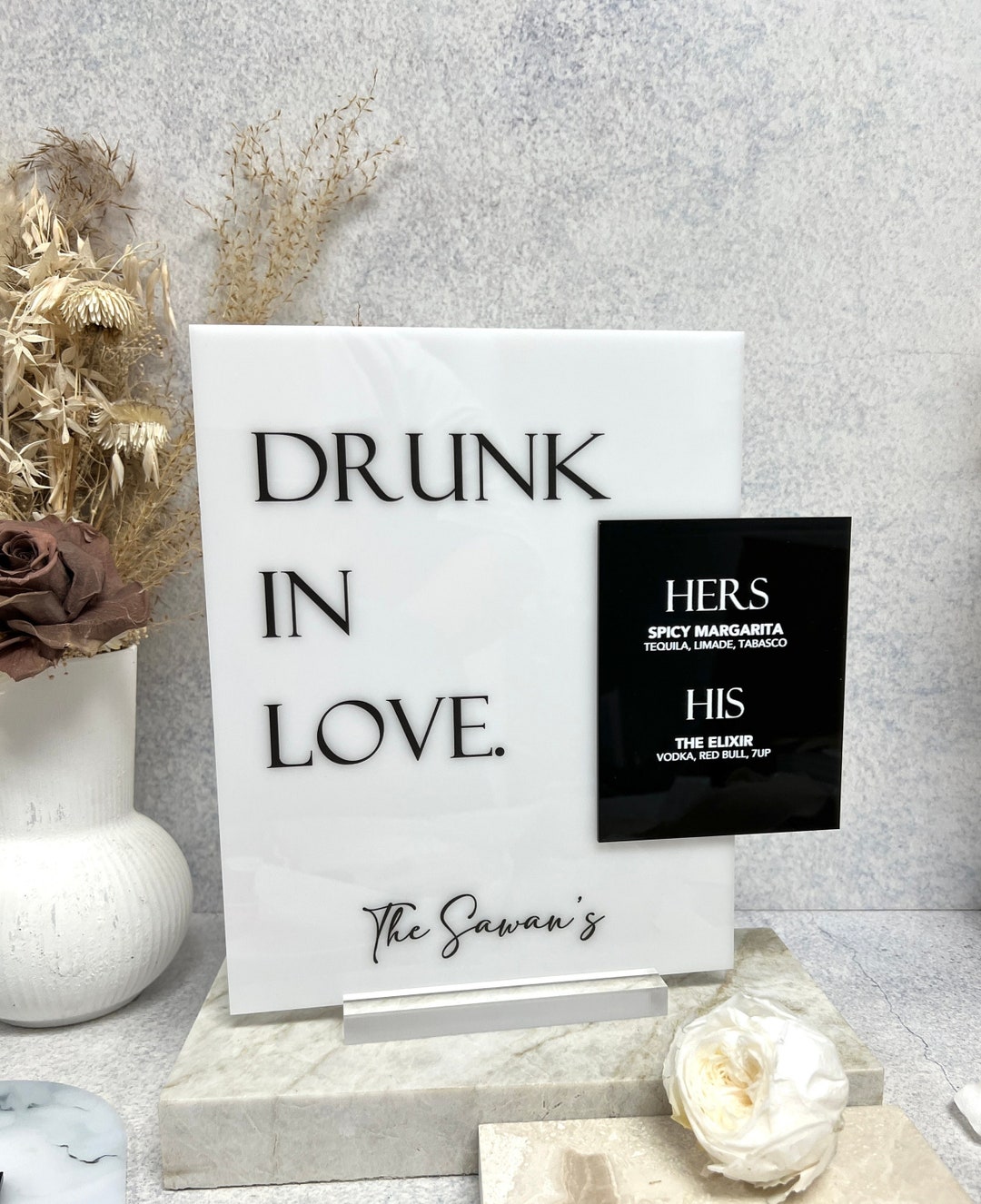 Bar Menu in Double Panel Rectangle Acrylic - Etsy