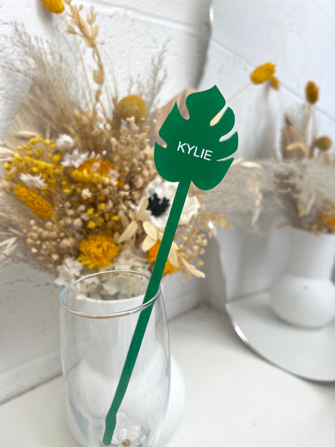 Monstera Leaf Drink Stirrers - Etsy