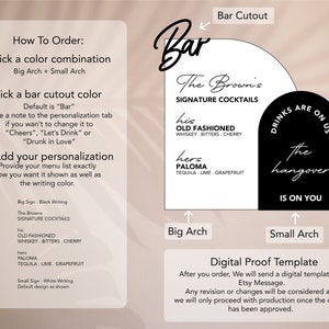 Bar Menu With 3D Cutout in Double Acrylic Arch + Scallop Edge Arch - Etsy