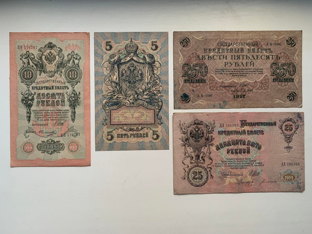 A Set of 50 Imperial Russian Tsar Ruble Banknotes 19091917 - Etsy