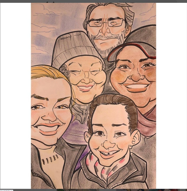 Wacky Faces Drawn Caricature. Caricature Drawing From Photo | Etsy