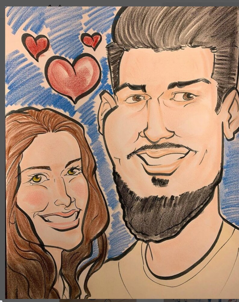 Wacky Faces Drawn Caricature. Caricature Drawing From Photo Color color ...