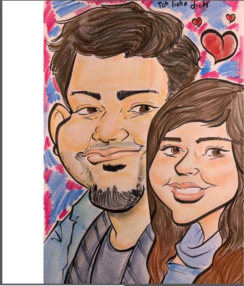 Wacky Faces Drawn Caricature. Caricature Drawing From Photo Color color ...