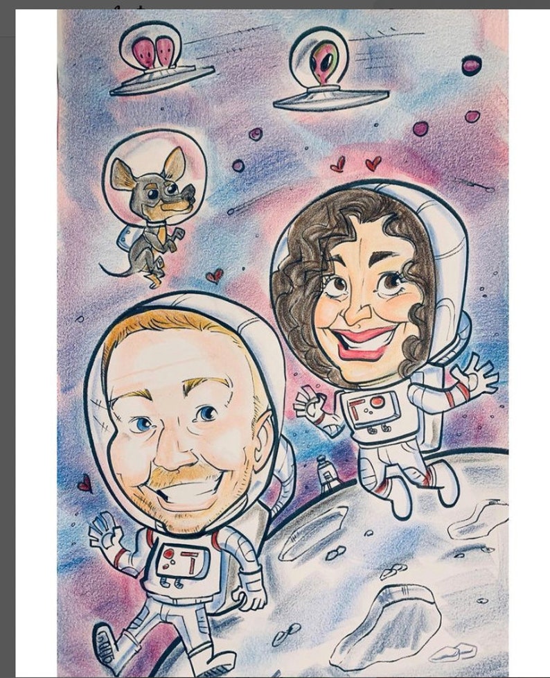 Wacky Faces Drawn Caricature. Caricature Drawing From Photo Color color ...