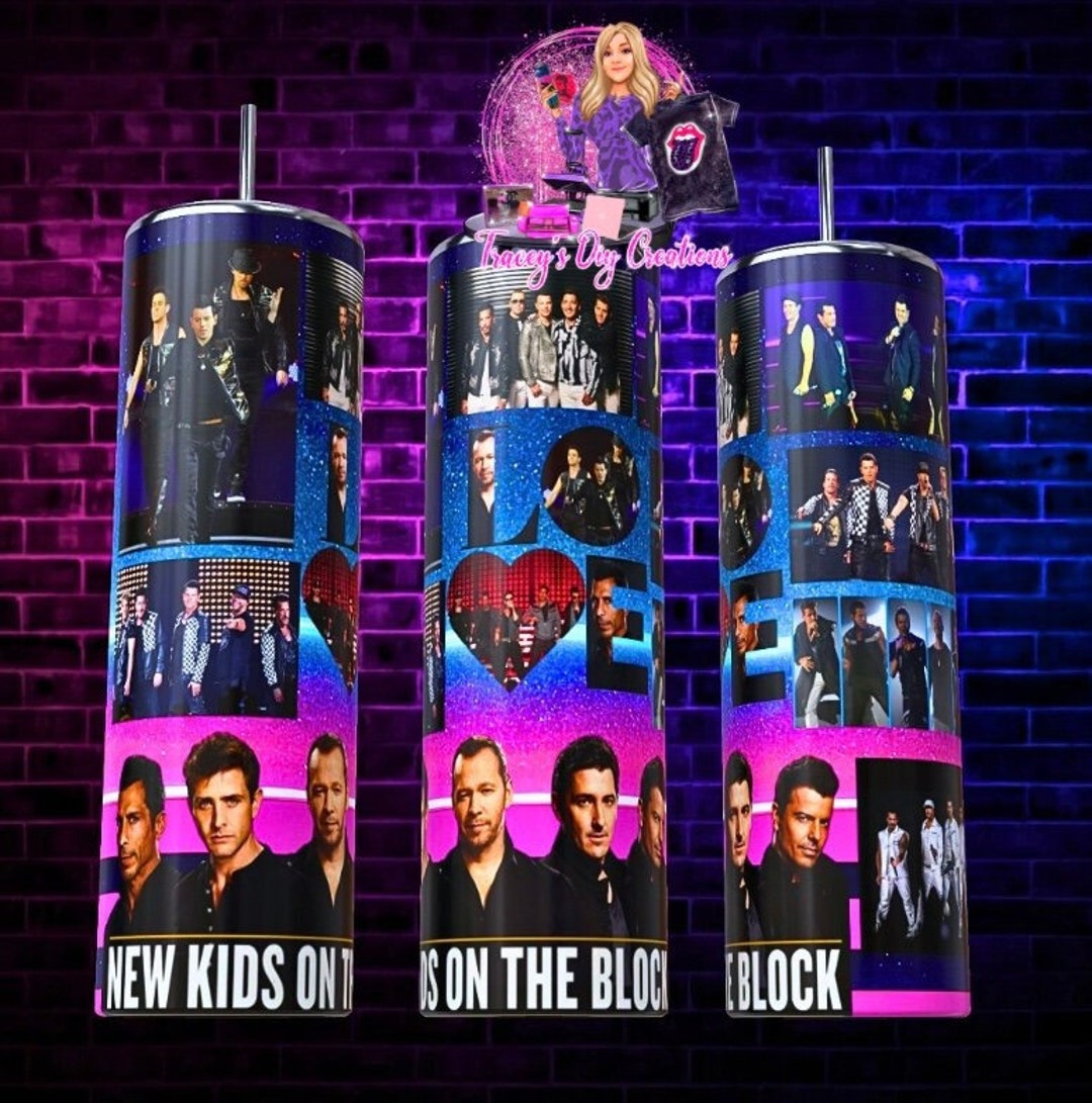 Love New Kids 20 Oz Neon, New Kids on the Block Boyband Tumbler, Nkotb ...