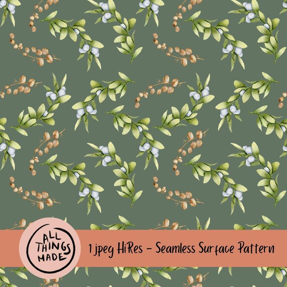 Single Seamless Pattern Digital Download Botanical Design | Etsy