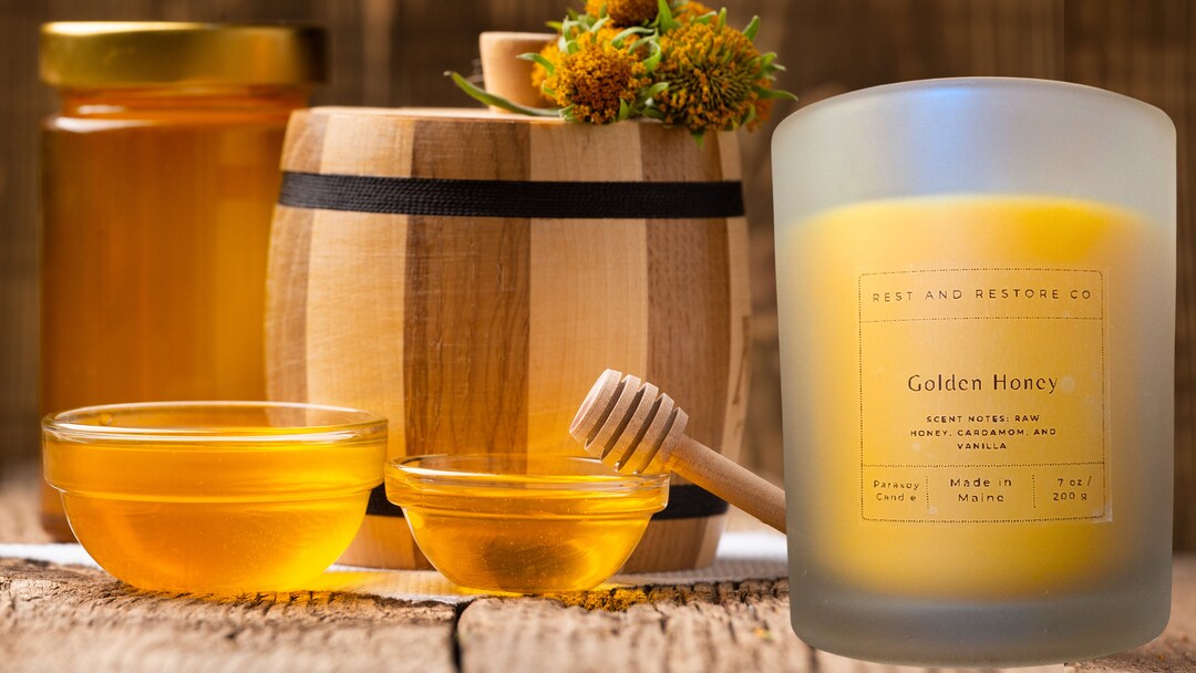 7 Oz Golden Honey Scent Notes: Raw Honey, Cardamom, and Vanilla - Etsy