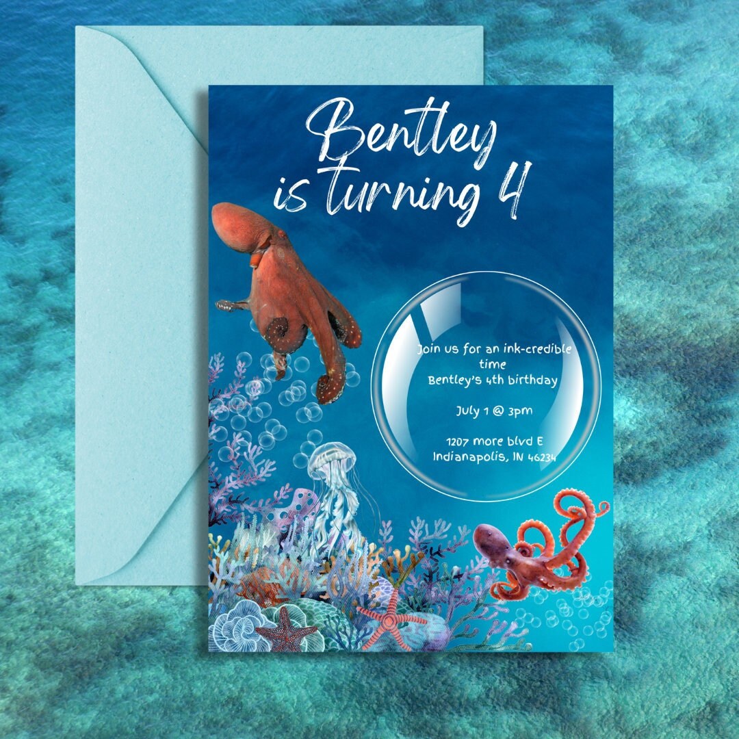 Octopus Birthday Party Under the Sea Birthday Jellyfish Birthday ...