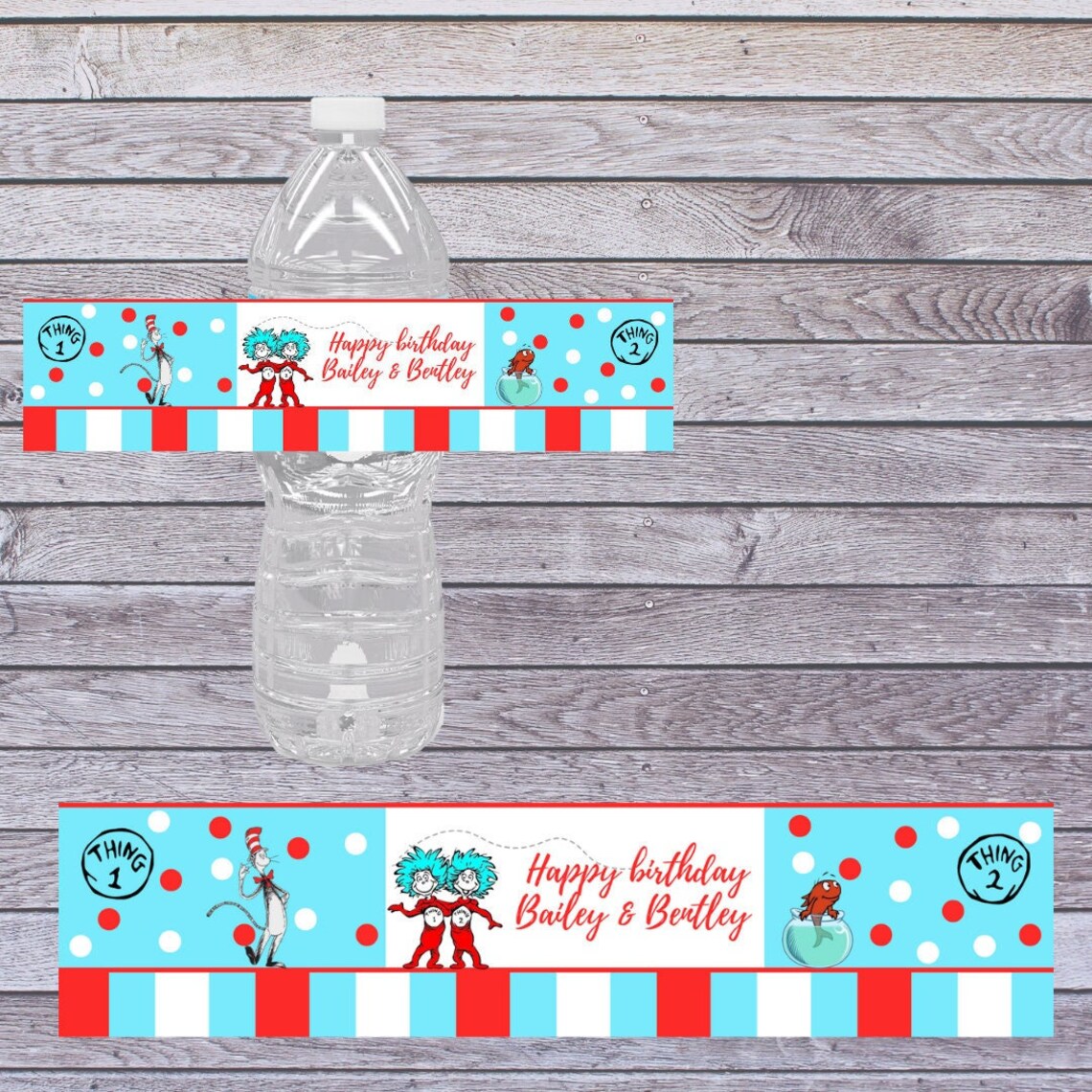 Thing 1 Water Bottle Label Dr Seuss Water Bottle Label Thing - Etsy