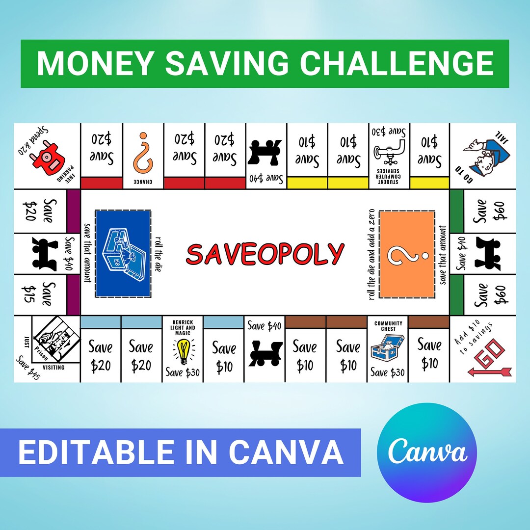Saveopoly Money Savings Game Set: Money Saving Challenge, Dice Savings ...