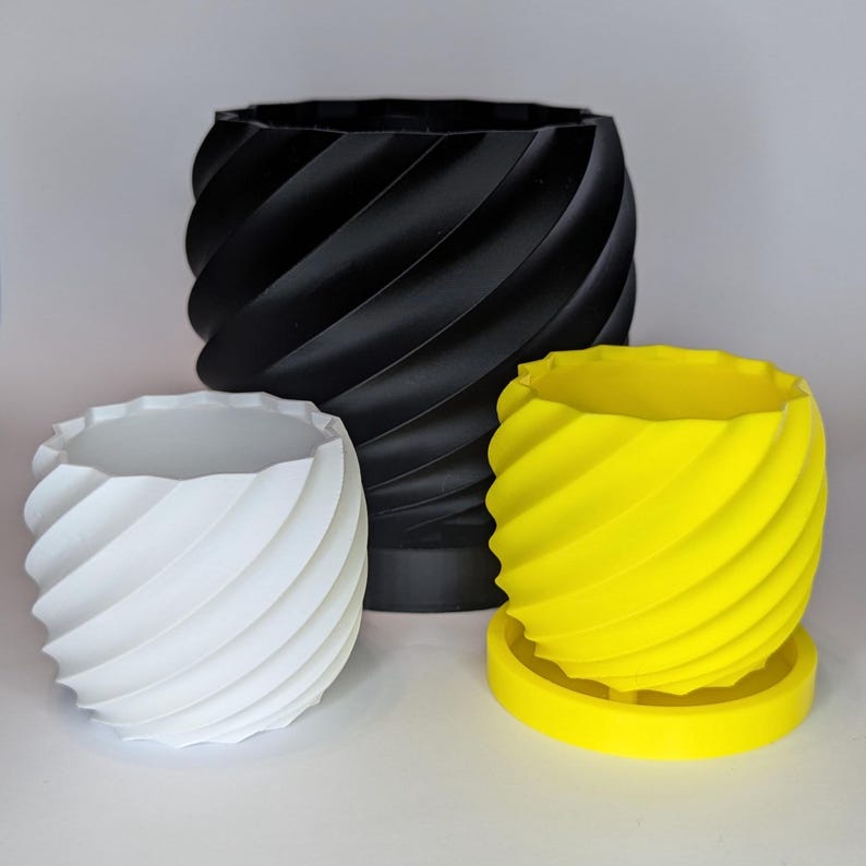 Colourful Spiral Planter - Indoor or Outdoor Plant Pot - Multiple Sizes ...