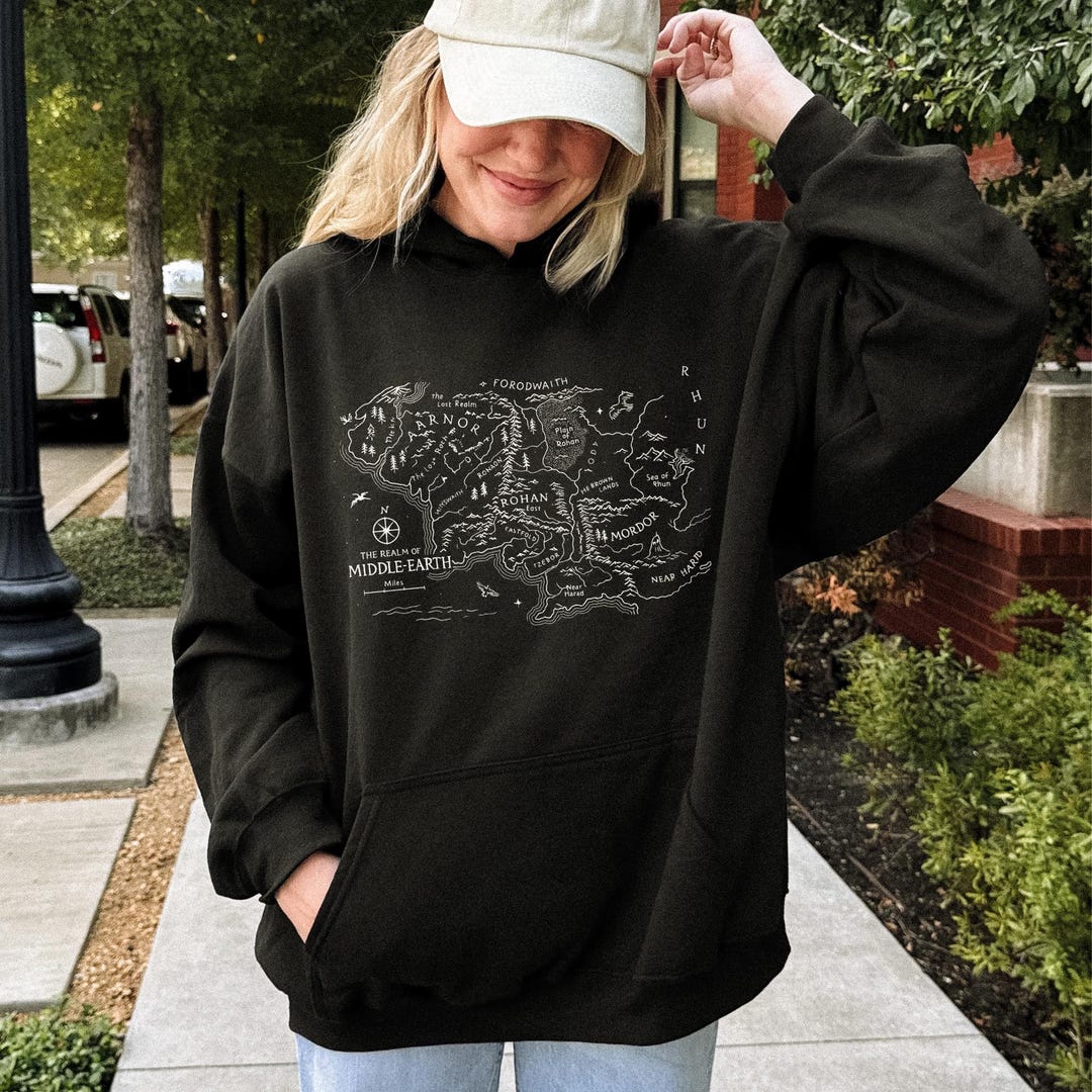 The Lord of the Rings Shirt the Hobbit Shirt Middle Earth Map Lord of ...