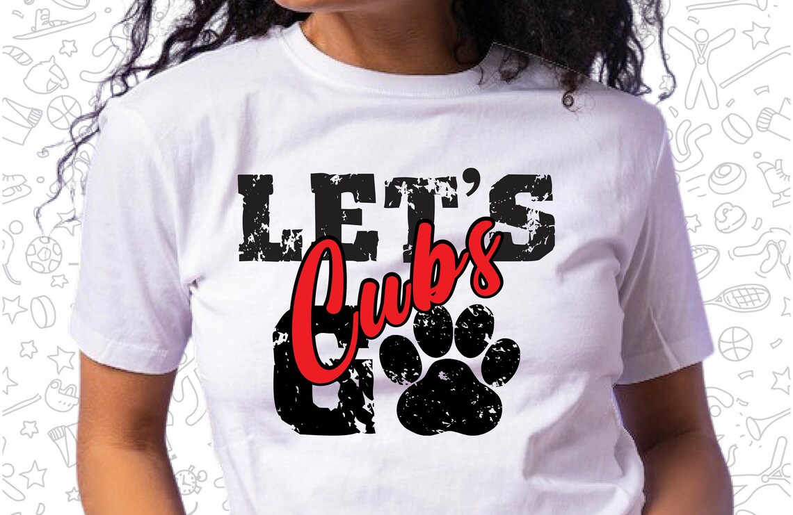 Let's Go Cubs Svg Paw Print Svg Grunge Svg Distressed - Etsy