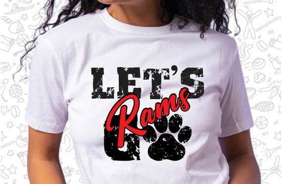 Let's Go Rams Svg Paw Print Svg Grunge Svg Distressed - Etsy