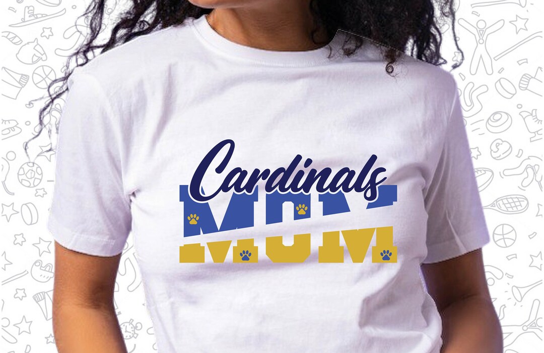 Cardinals Mom Svg, Paw Svg, Blue and Yellow, Team Spirit Svg - Etsy