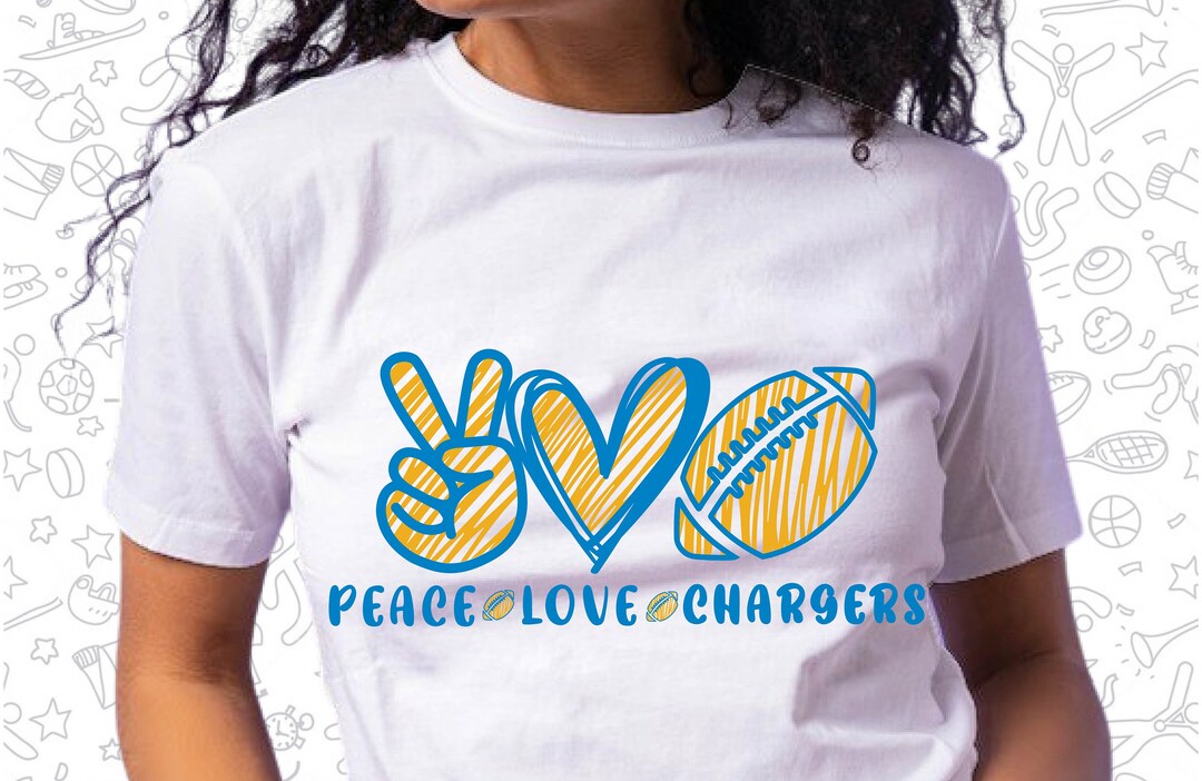 Peace Love Chargers Svg, Chargers Svg, Peace Love Svg, Cut for Cricut ...