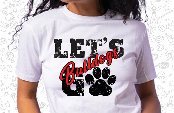 Let's Go Bulldogs Svg Paw Print Svg Grunge Svg - Etsy