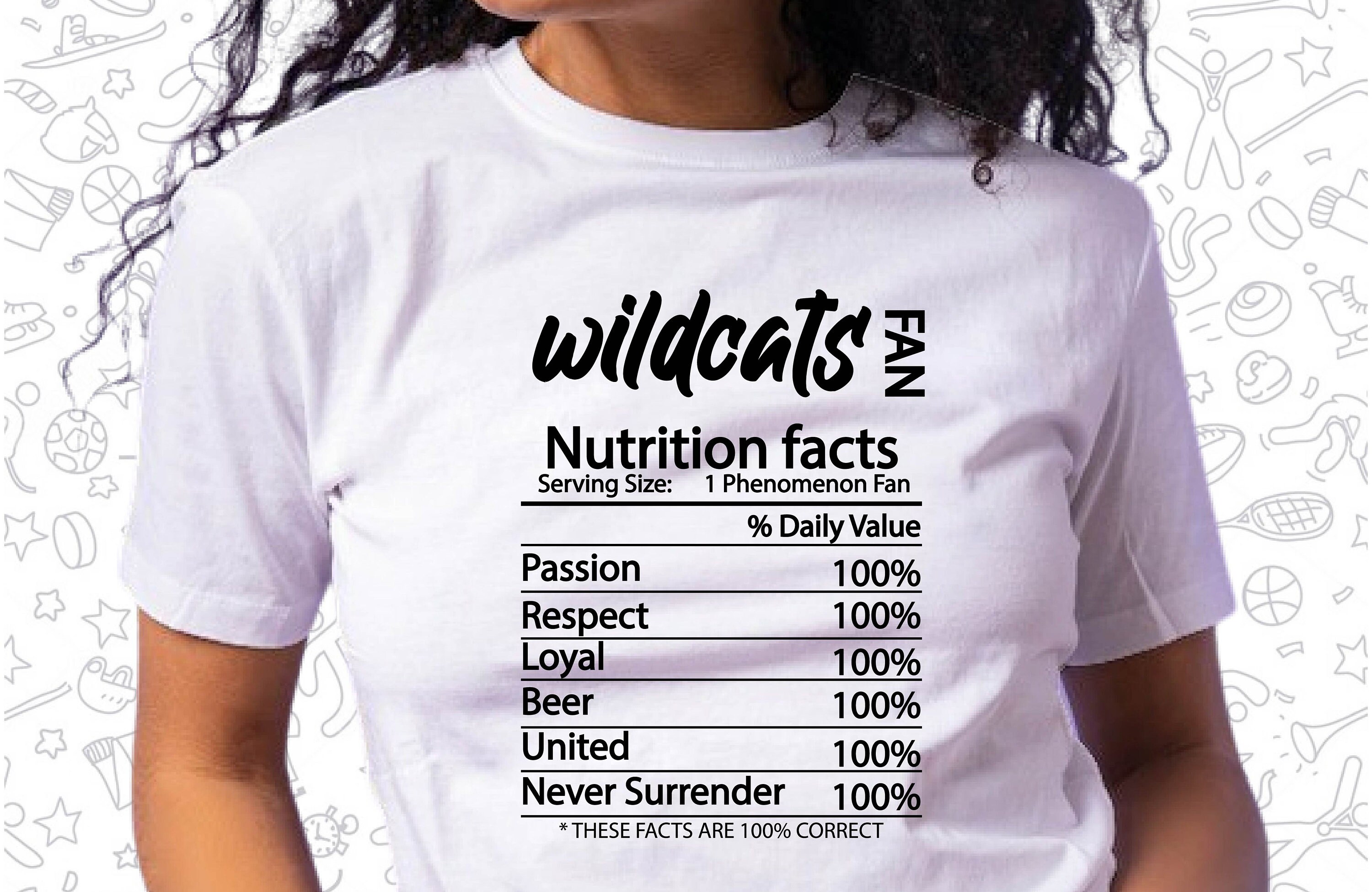 Wildcats Fan Svg Nutrition Facts Svg Mascots Svg - Etsy