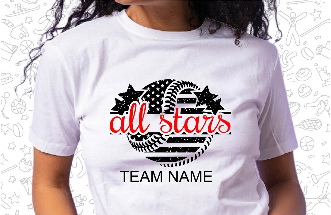 All Star Svg, American Flag Svg, Custom, Personalised, Baseball Svg ...