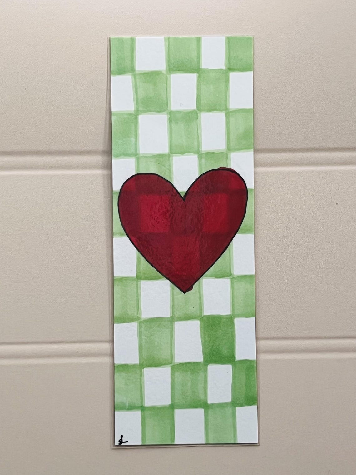 Matching Checkered Heart Bookmarks - Etsy