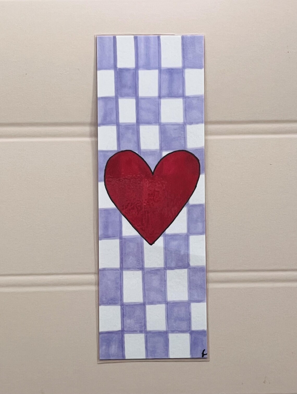 Matching Checkered Heart Bookmarks - Etsy