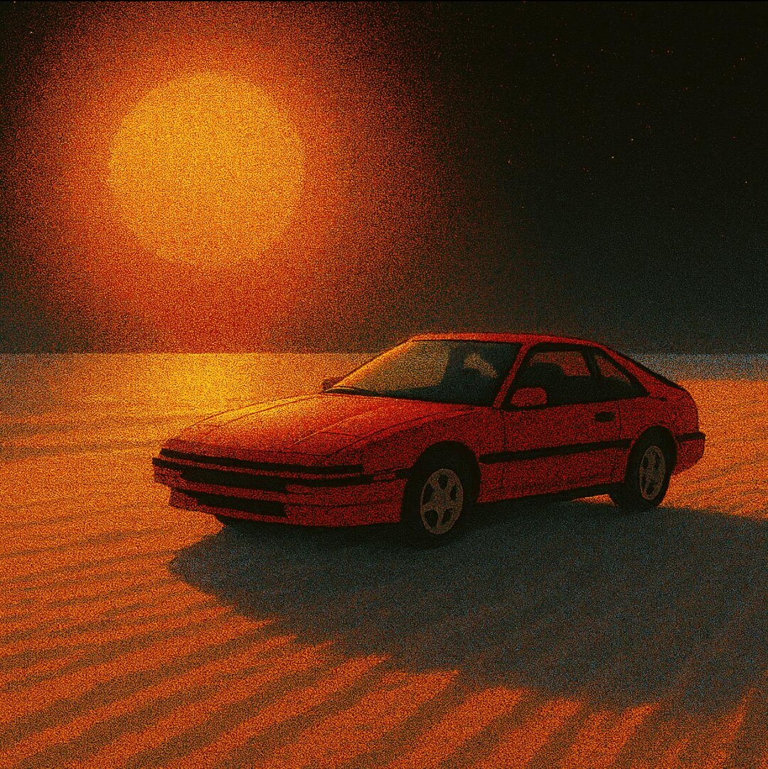 Red Coupe Sunset 1980s VHS Dreamscape Analog Vintage Car Art Print - Etsy