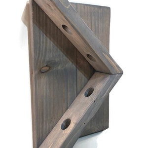 Zig Zag Wall Mounted Rustic Gray Wooden 4 Bottle Wine Rack - Etsy