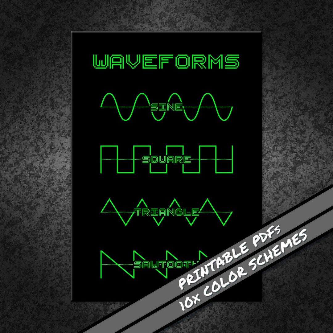 Synthesizer Analog Waveforms PDF Set Digital Prints Posters - Etsy