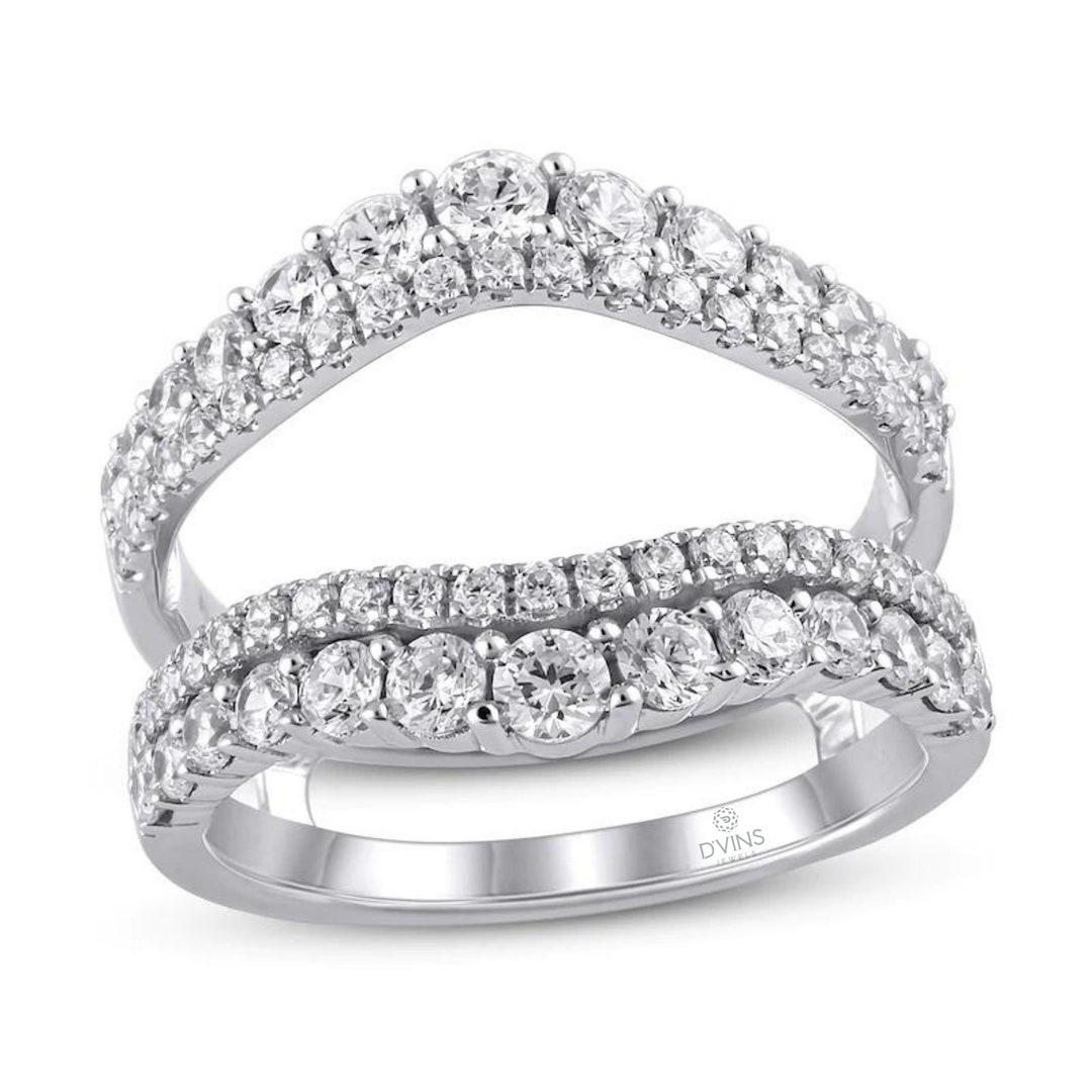 Ring Enhancer White Gold Gaurd Enhancer Ring Moissanite Wedding Band ...
