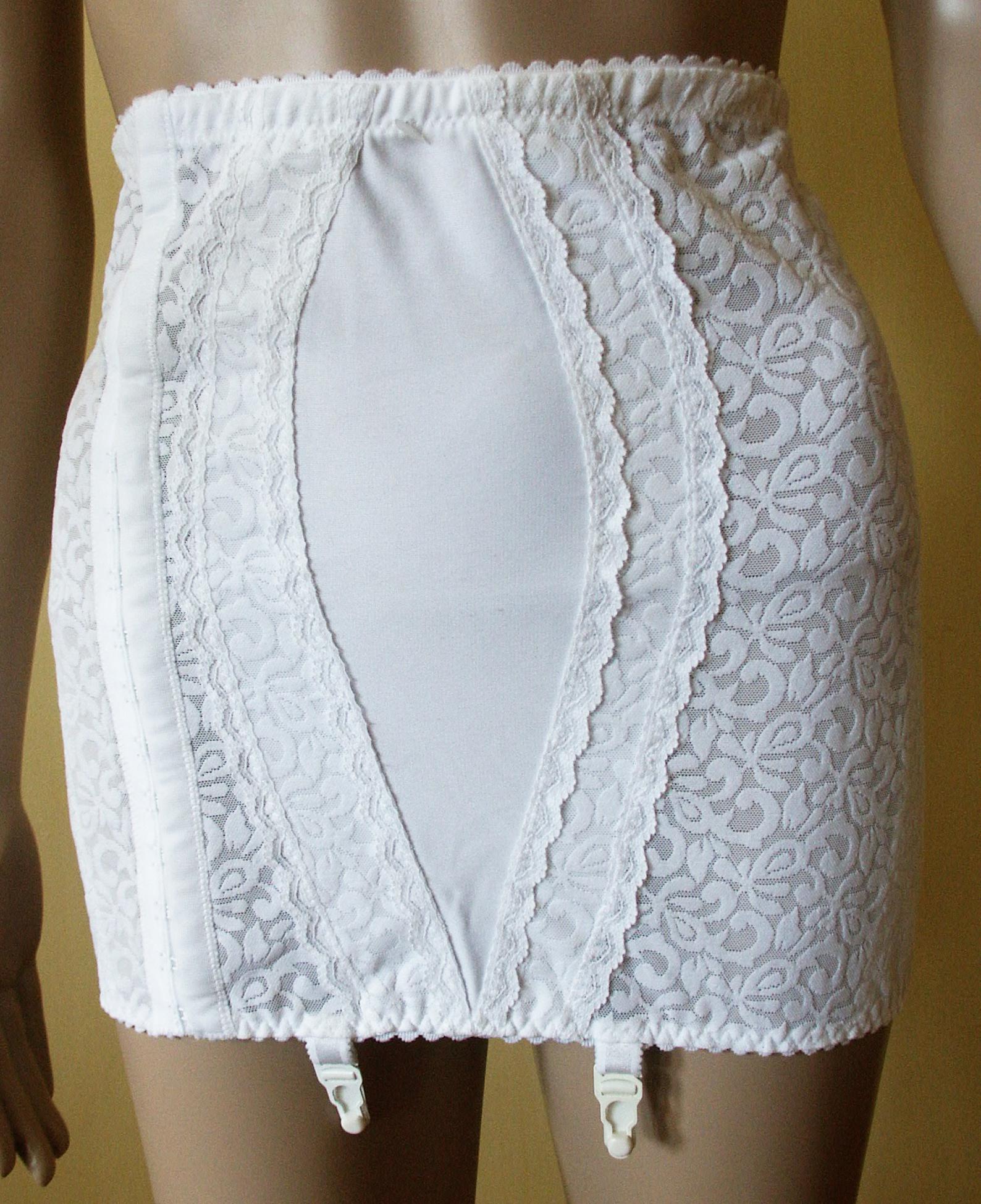Open Bottom Girdle 4 Straps Firm Shaping White Girdle Girdle 4 Garter ...
