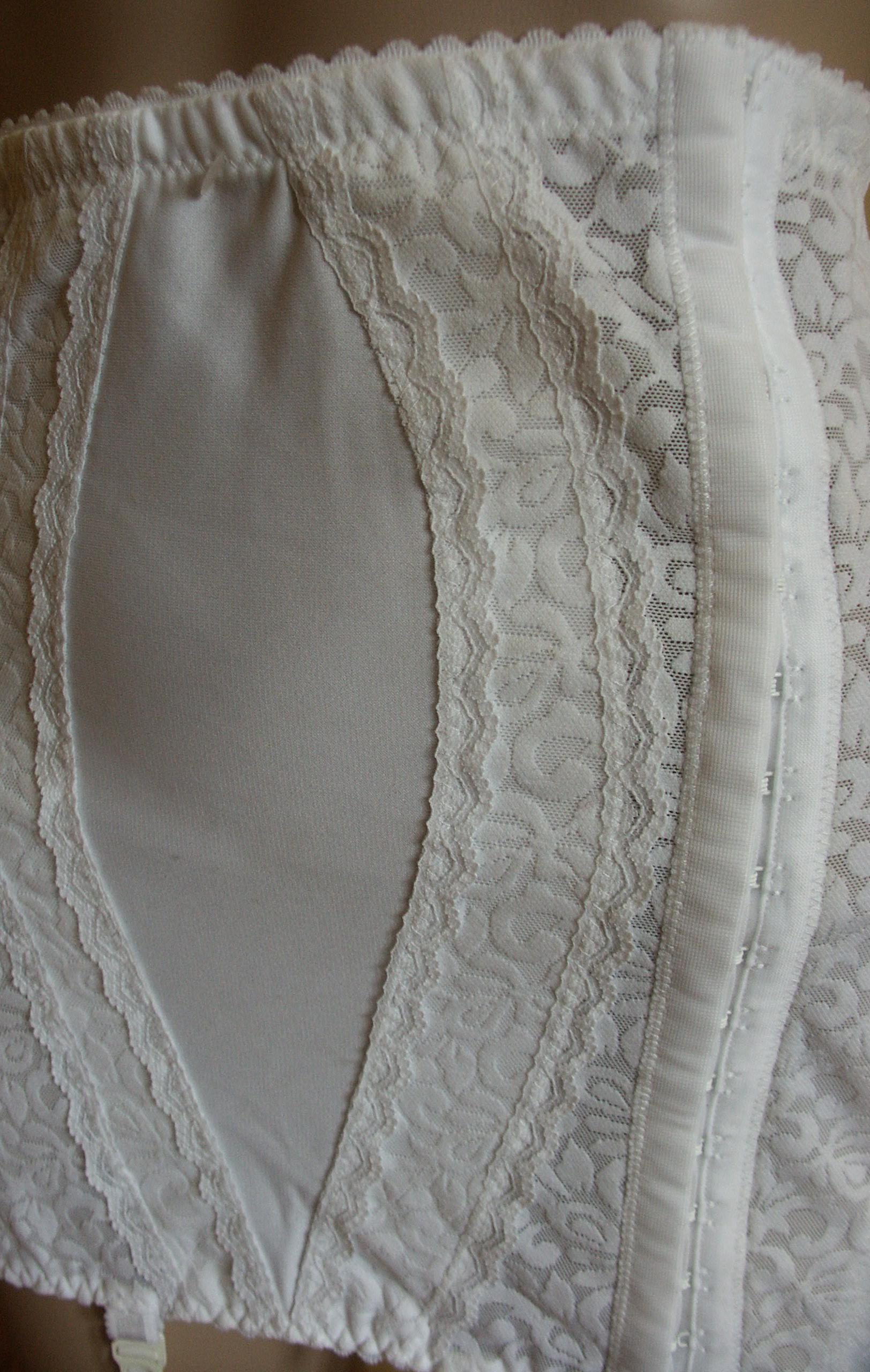 Open Bottom Girdle 4 Straps Firm Shaping White Girdle Girdle 4 Garter ...