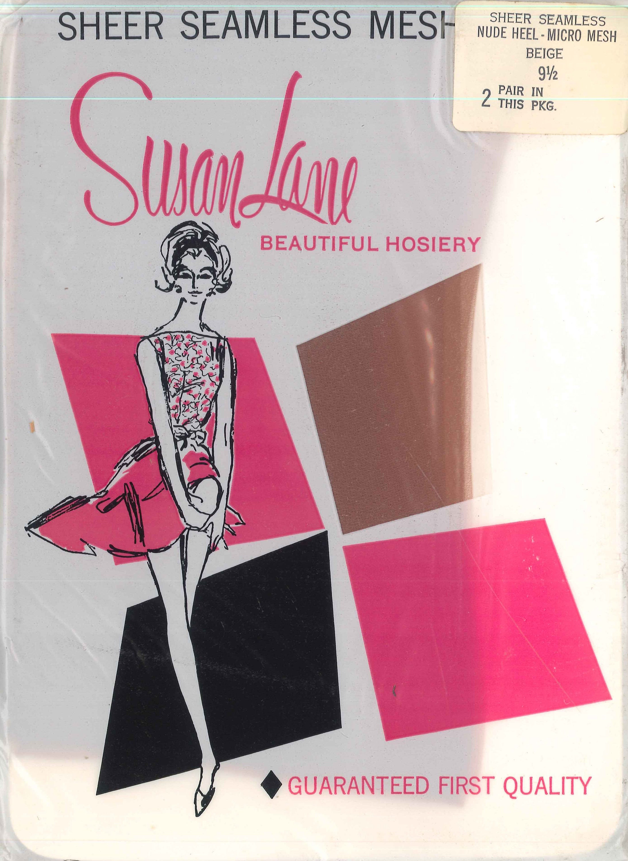 NEW 2 Pairs of Original 60s Usa-made Nylon Suspender Stockings Vintage ...