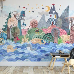 GENESIS Removable WALLPAPER PREPASTED Mural Kids Bedroom Nursery ...