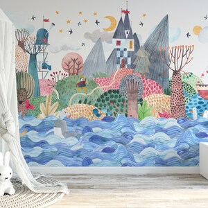 GENESIS Removable WALLPAPER PREPASTED Mural Kids Bedroom Nursery ...