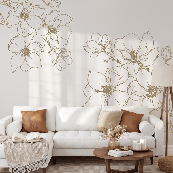 Floral Vinyl Wall Decor - Etsy